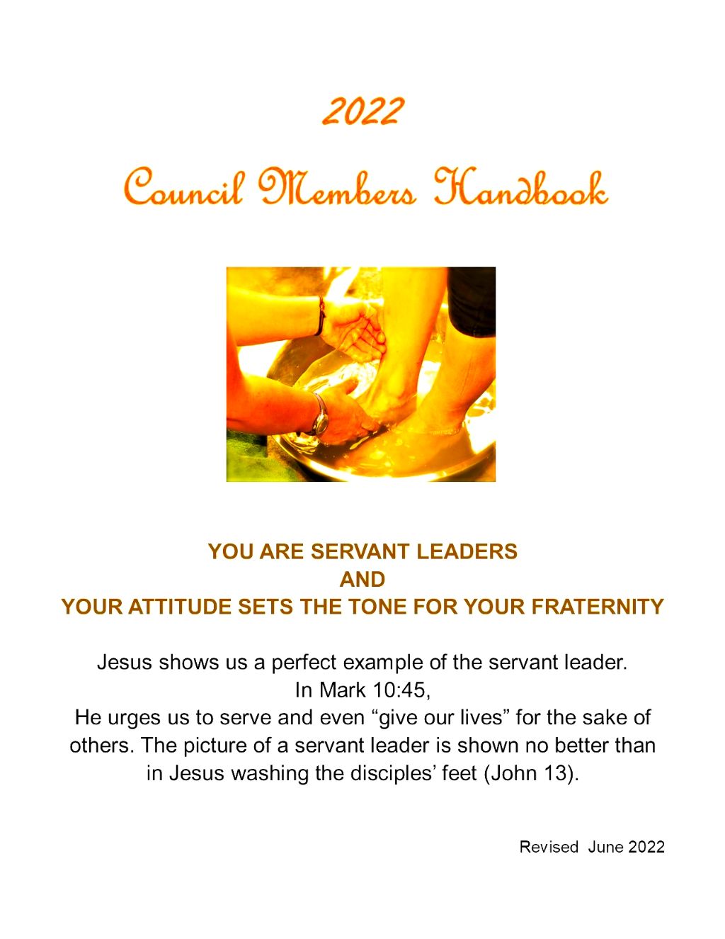 Council Members Handbook | T T T T T T T T - Theme for 2022 - Be Family ...